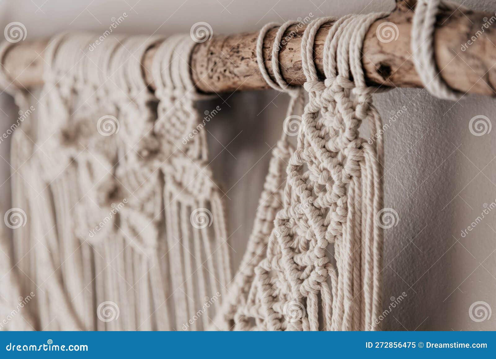 Closeup of Delicate Macrame Hangings Isolated on White Background Stock ...