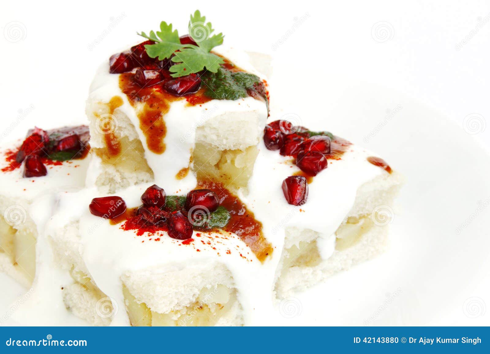 Closeup of Delicious Bread Dahi Vada Stock Photo - Image of freshness ...