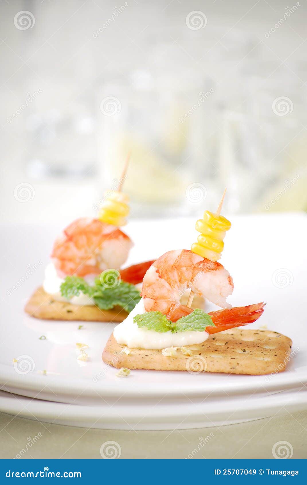 Closeup of Delicious Canape with Shrimp / Prawn Stock Image - Image of ...