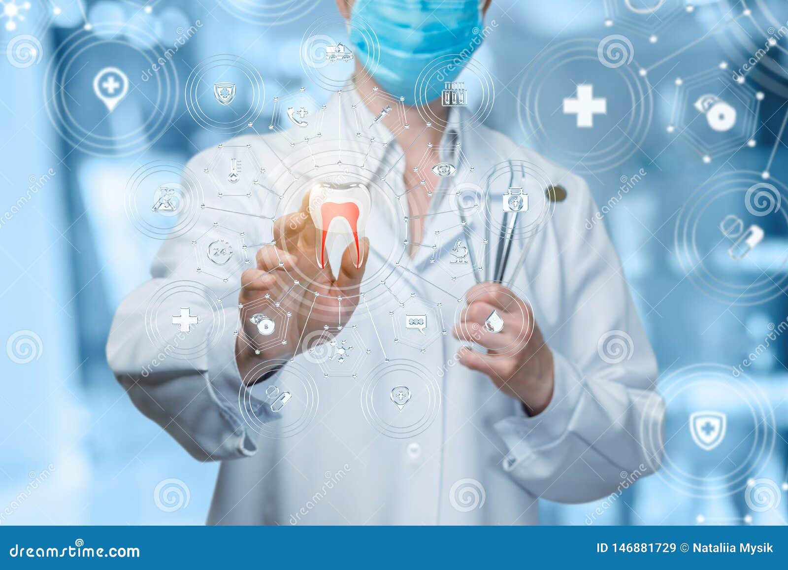 A Dentist Operating with Digital Tooth Model and Medical Structure ...
