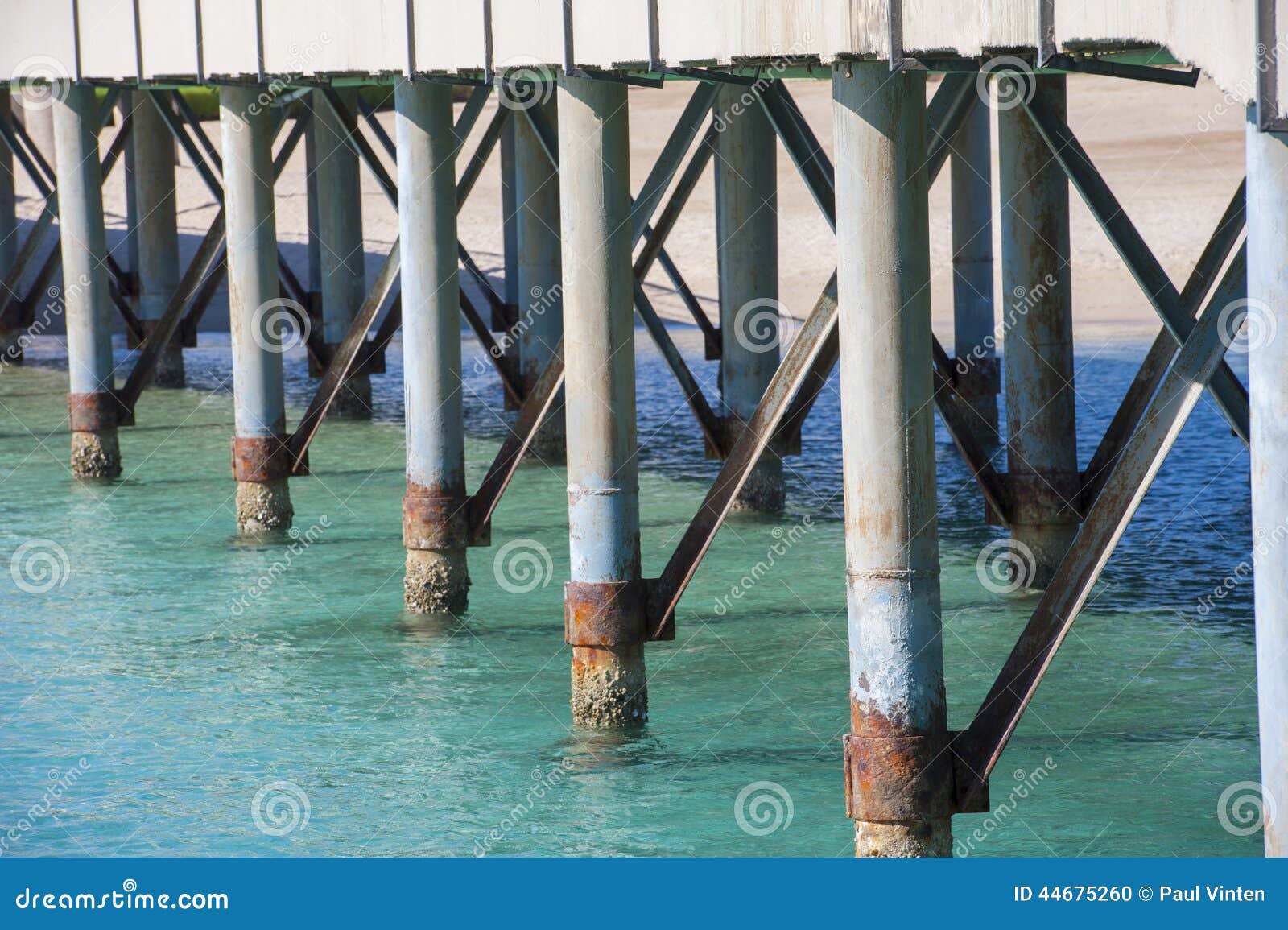 Closeup Detail of Metal Pier Supports Stock Photo - Image of rust ...
