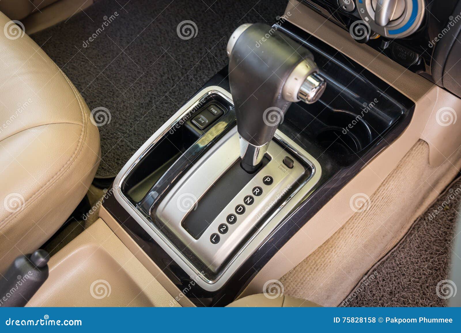 Closeup Detail of Modern Car Interior. Automatic Transmission Car Stock ...
