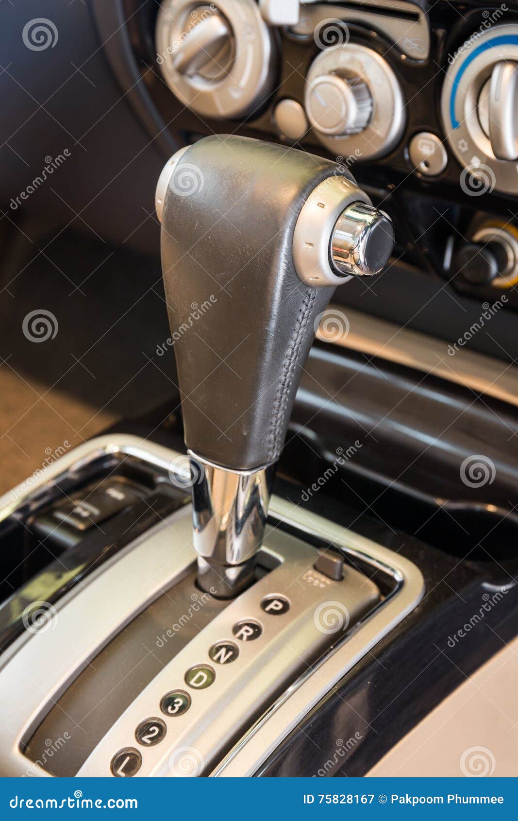 Closeup Detail of Modern Car Interior. Automatic Transmission Car Stock ...