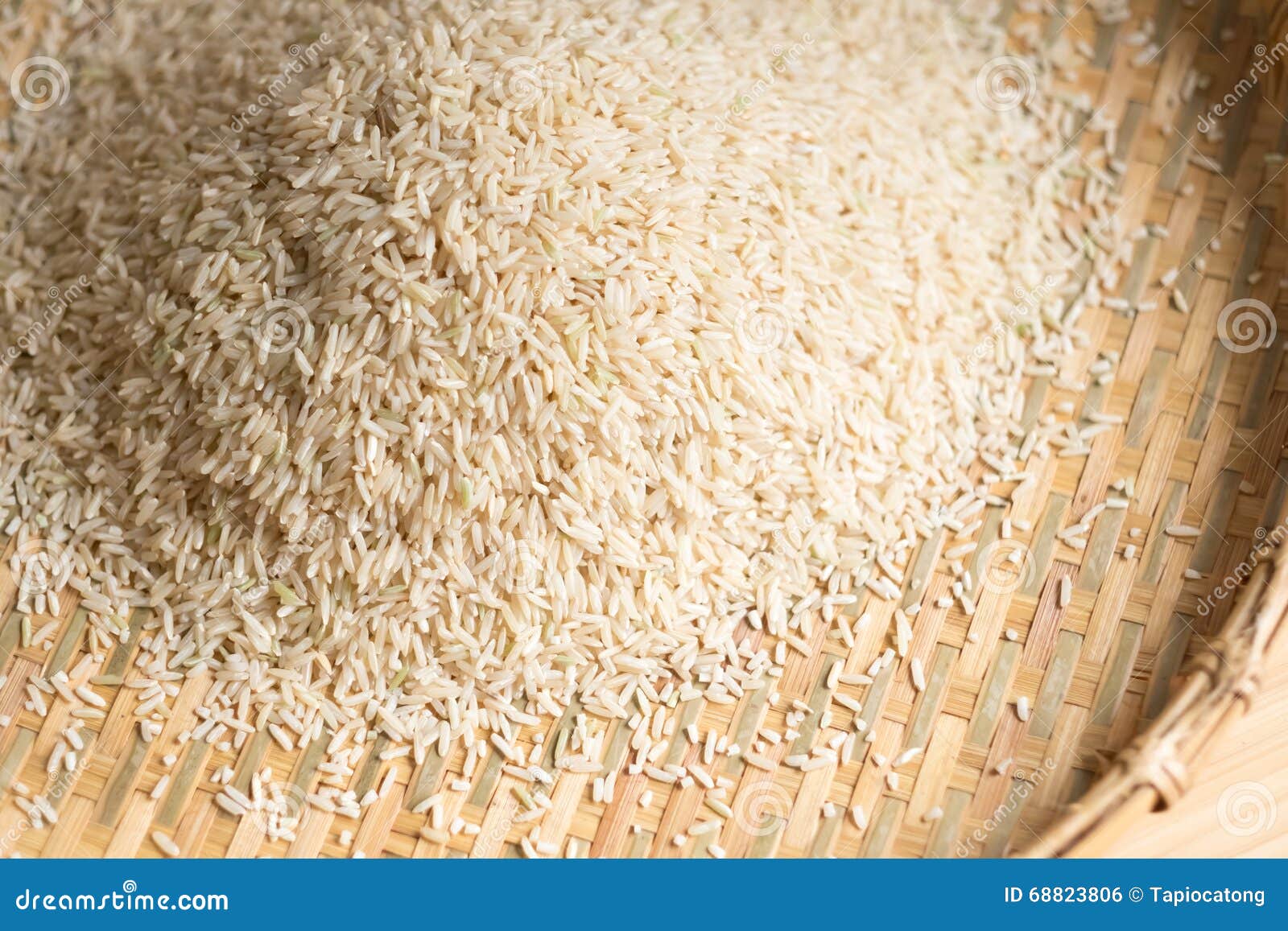 Closeup Details of Brown Rice in Bamboo Back Grounds Stock Photo ...