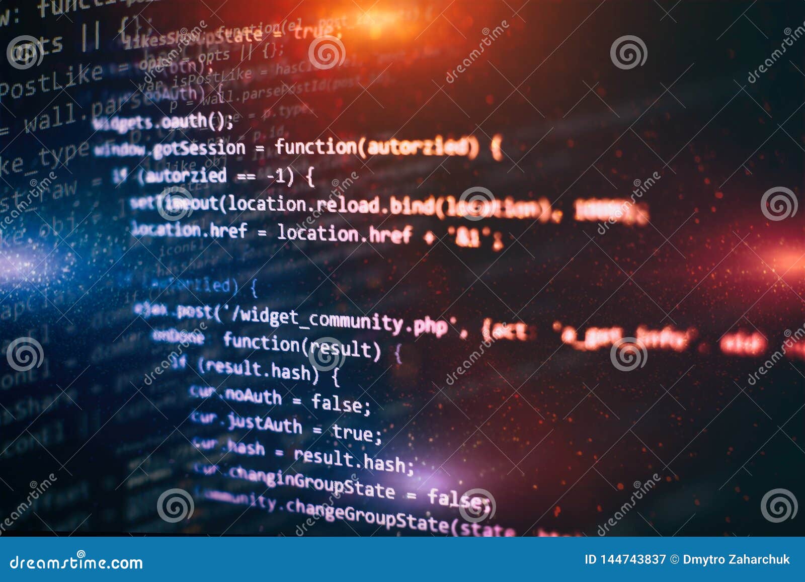 Closeup Developing Programming and Coding Technologies. Developer ...
