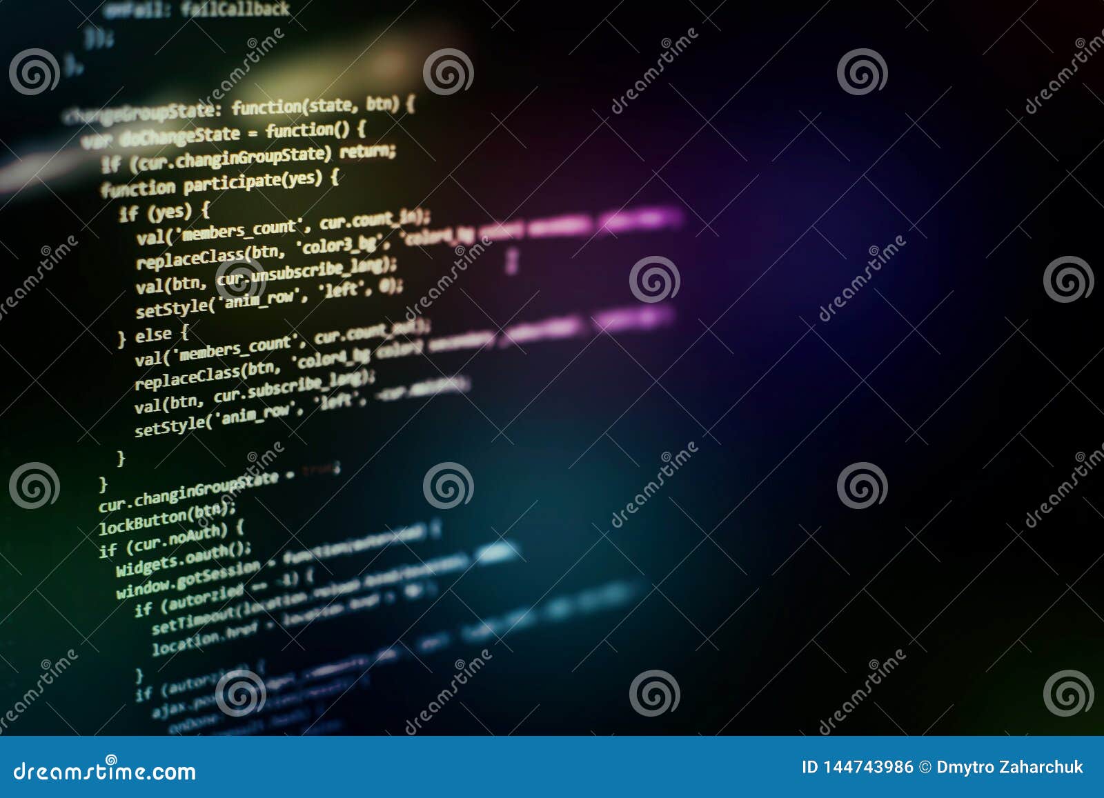Closeup Developing Programming and Coding Technologies. Developer ...