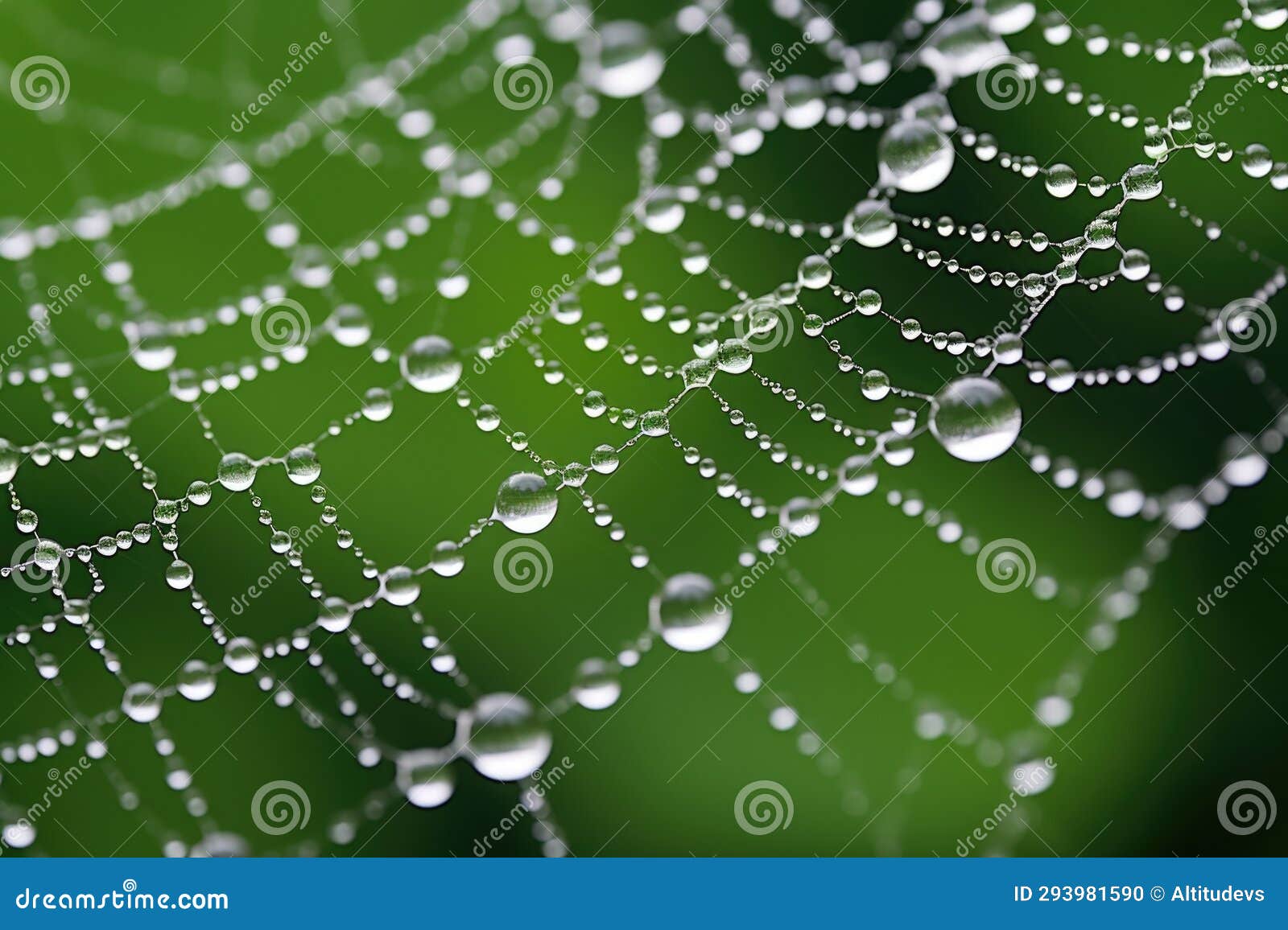 Closeup of Dewdrops on a Spider Web Stock Photo - Image of delicate ...