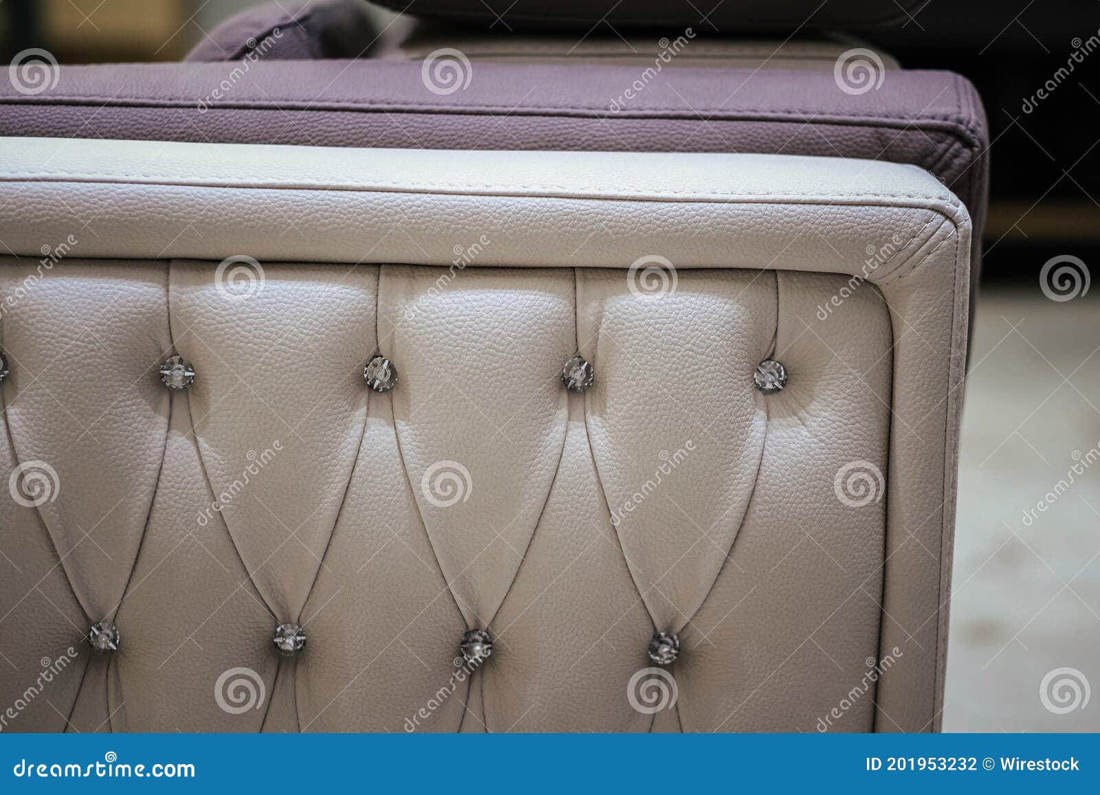 Closeup of a Diamond Tufting of a Leather Sofa Stock Photo - Image of ...