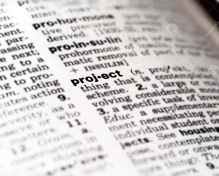 Closeup of the Dictionary Definition of the Word Project Stock Photo ...