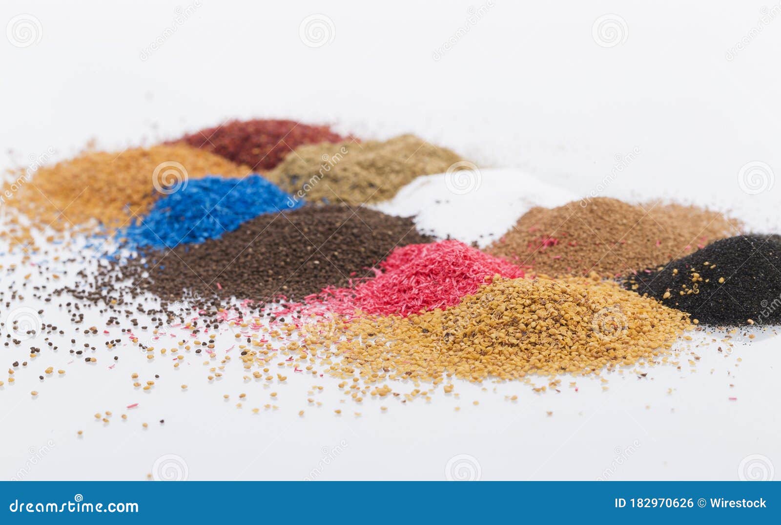 Closeup of Different Colorful Spices on the Table Under the Lights ...