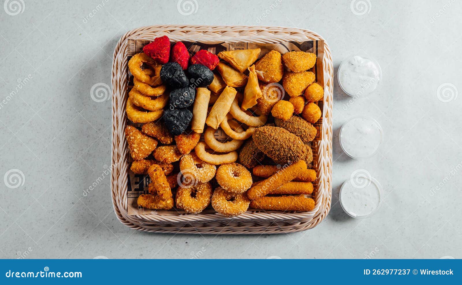 Closeup of Different Meat Nuggets with Sauces Stock Image - Image of ...