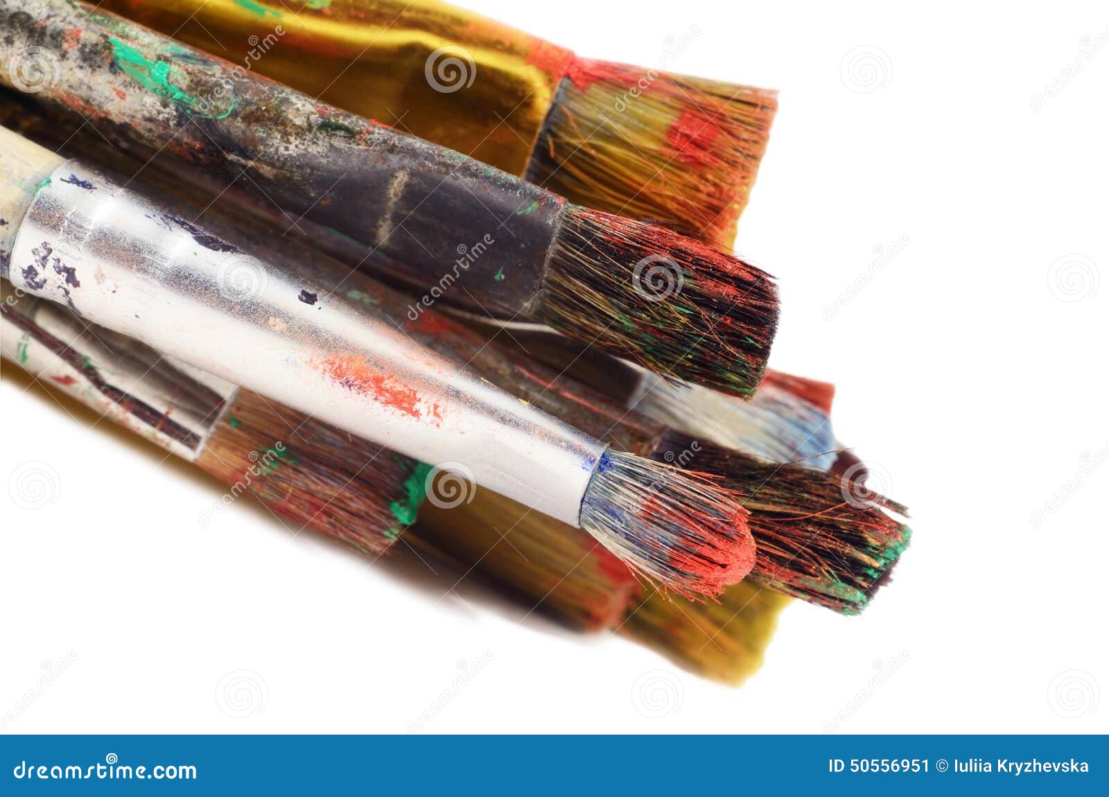 Closeup of Different Size Paintbrushes, Artist Tools, Isolated Stock ...