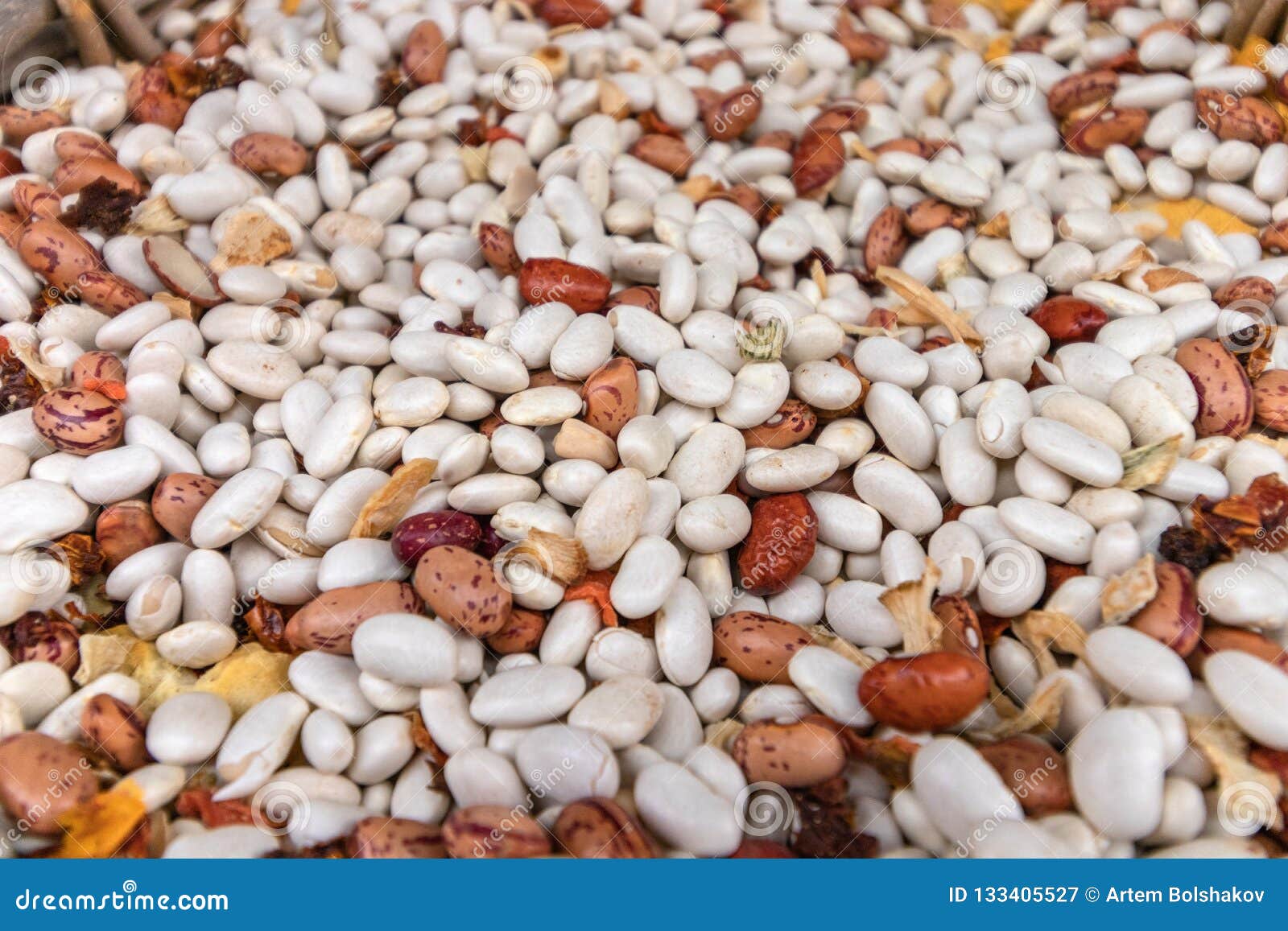 Closeup of Different Types of Beans Background. Stock Image - Image of ...