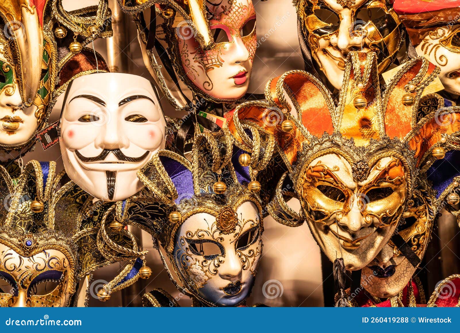 Closeup of Different Venetian Masks Editorial Stock Photo - Image of ...