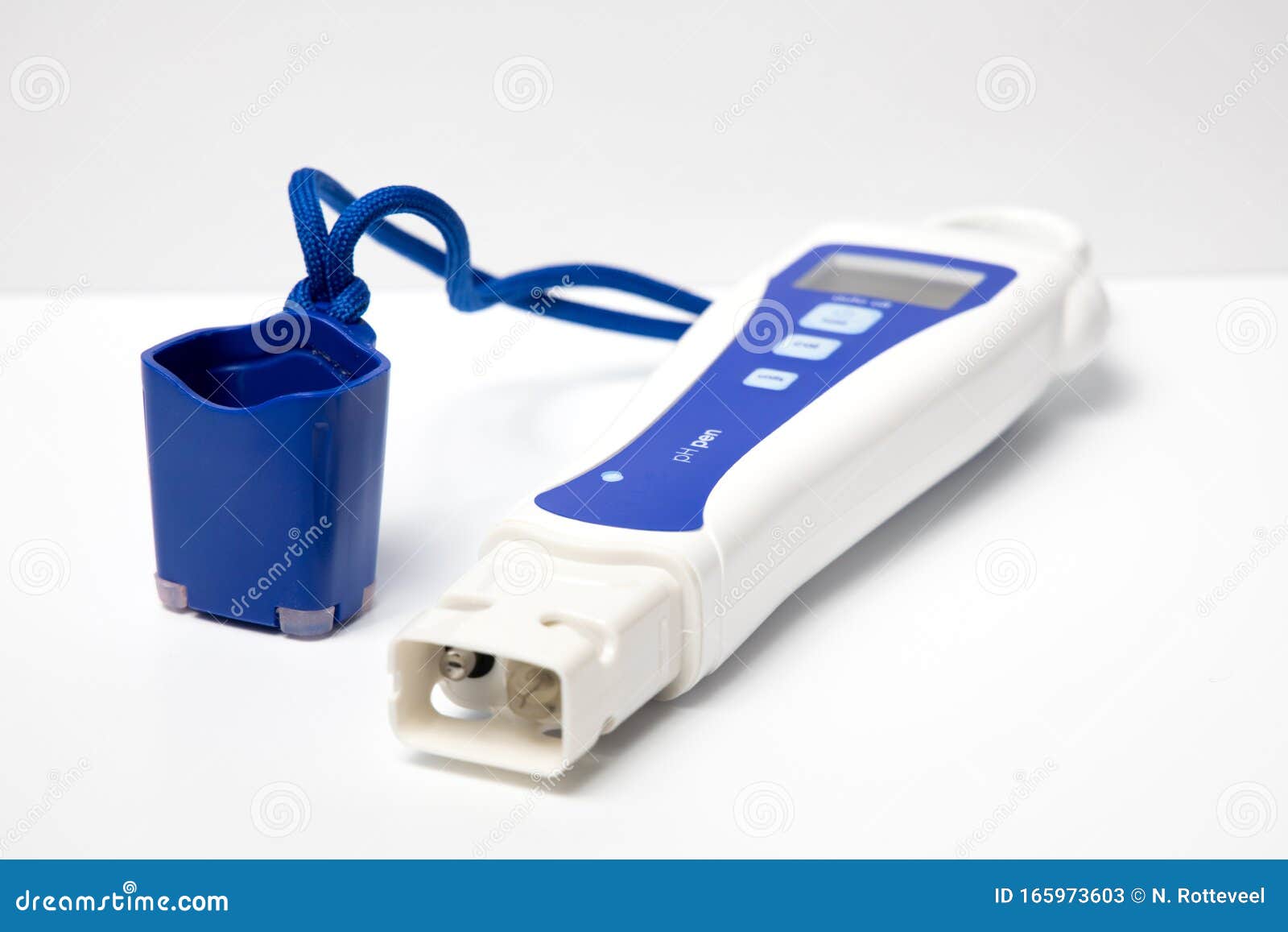 Closeup of a Digital PH Measuring Device on a White Background.. Stock ...