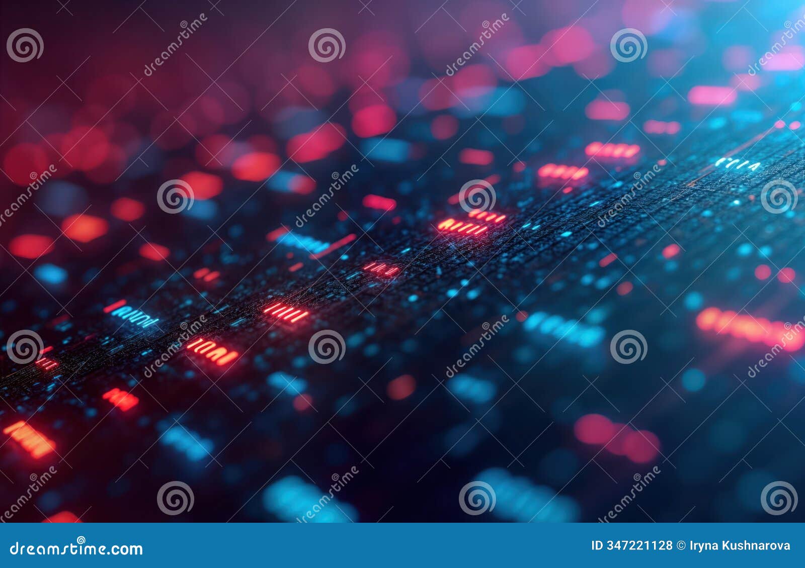 Closeup Digital Texture Displays Pixelated Patterns, Binary Code. High-tech Abstract Background ...