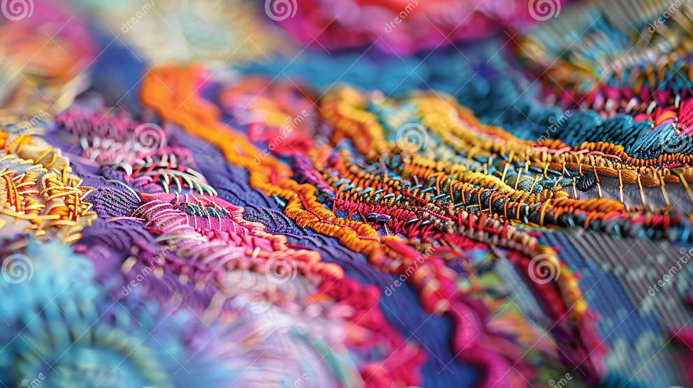 A Closeup of a Digitally Embroidered Fabric Panel Showcases the Use of ...