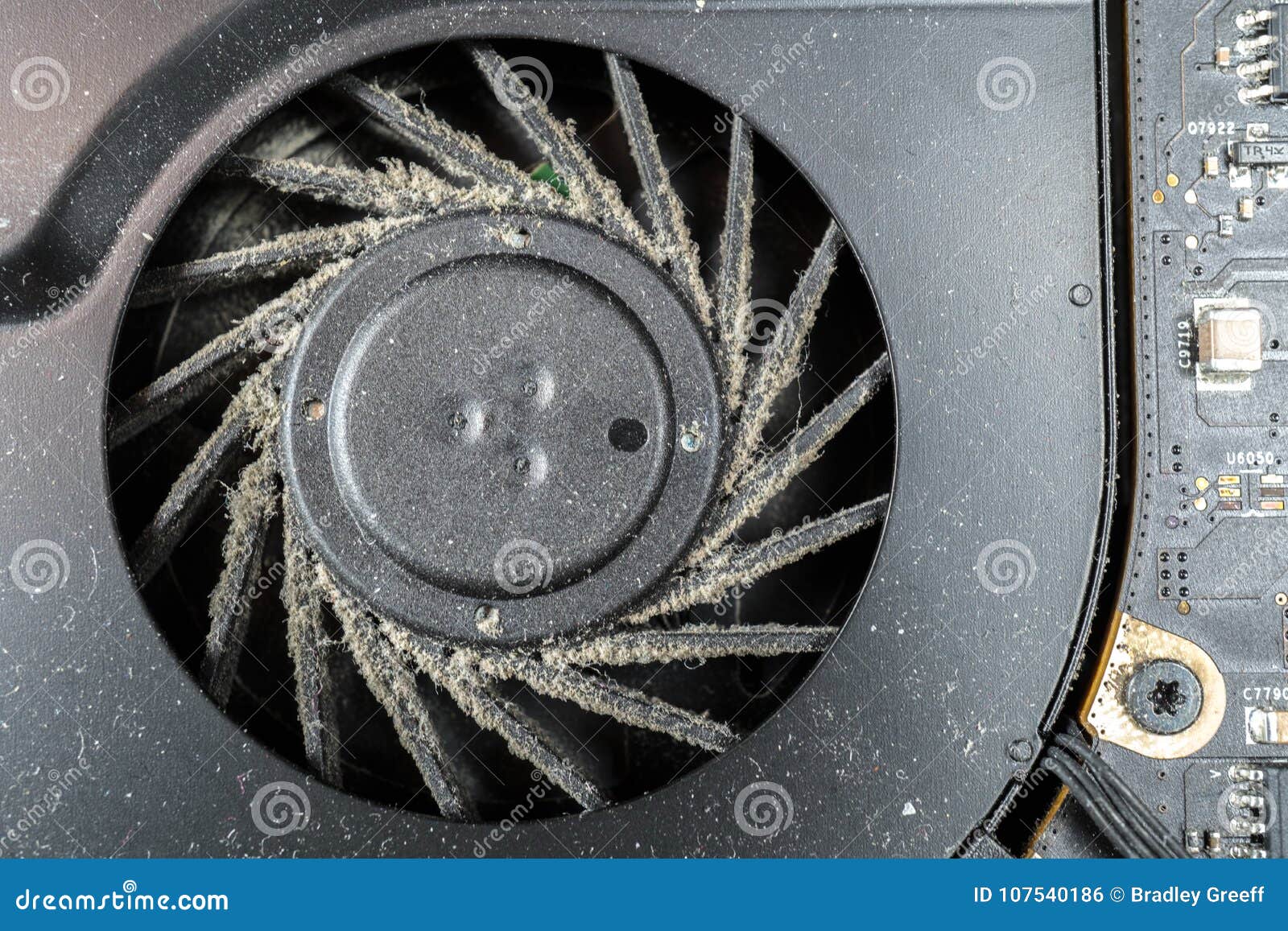 Closeup of Dirty Computer Fan Stock Photo - Image of board, cooler ...