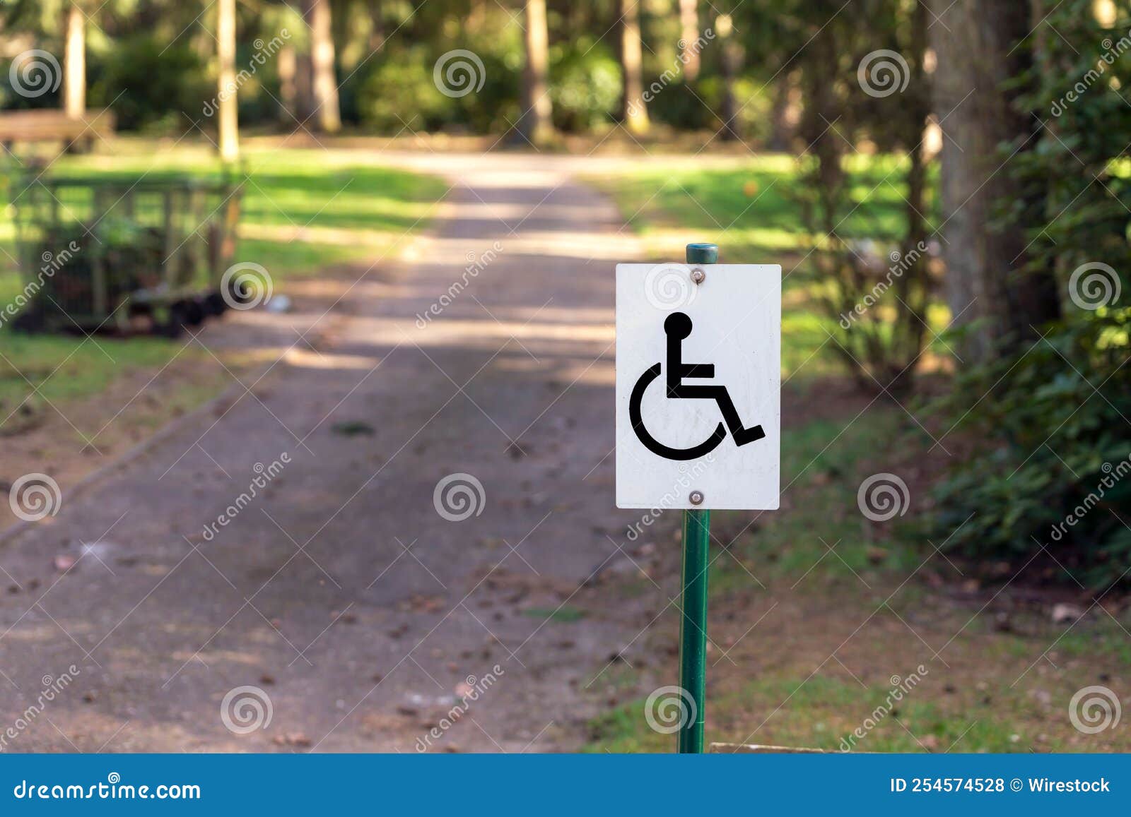 Closeup of a Disabled Parking Sign in a Park Stock Photo - Image of ...