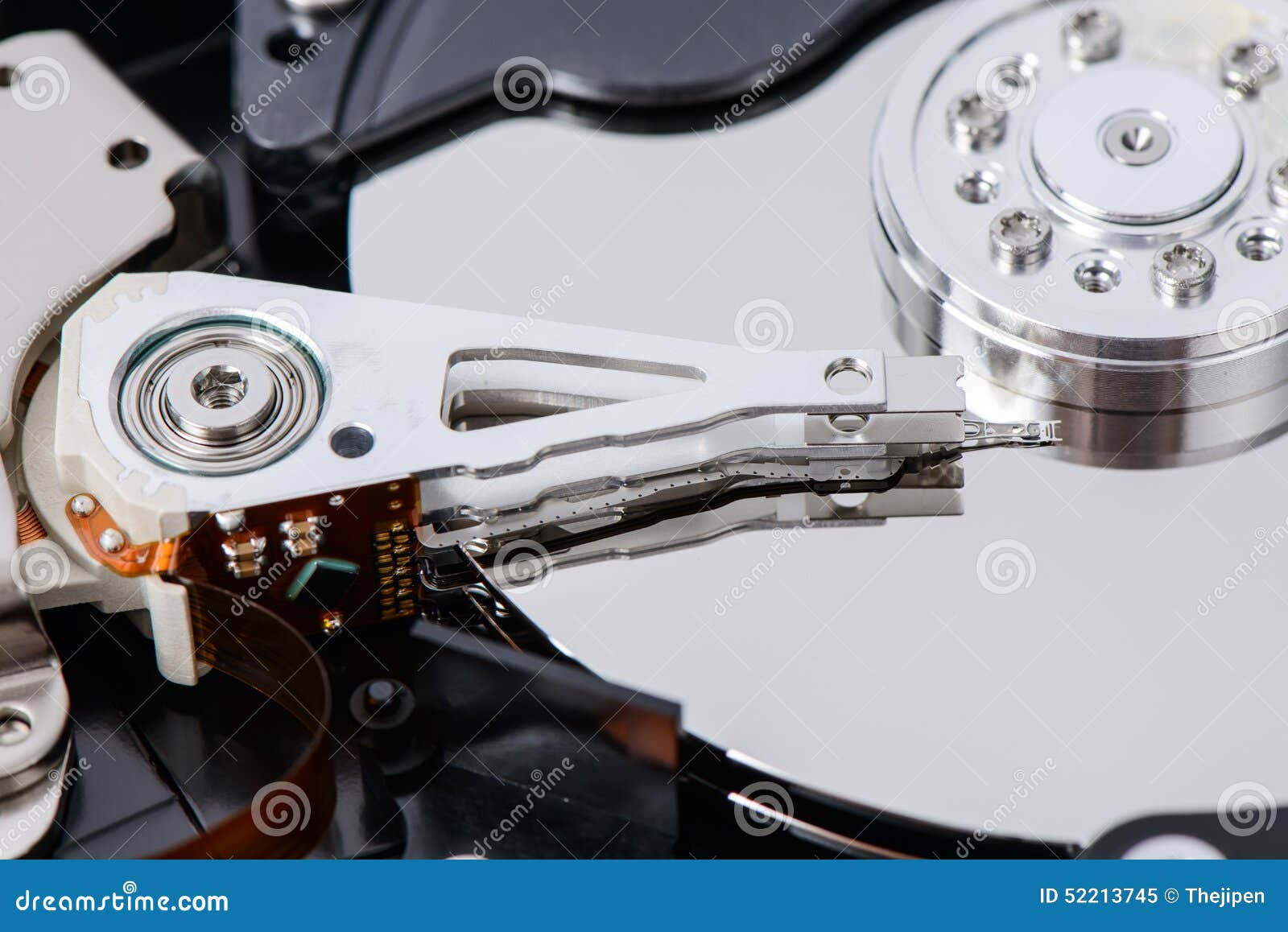 Closeup of Disassembled Hard Disk Drive. Stock Image - Image of ...