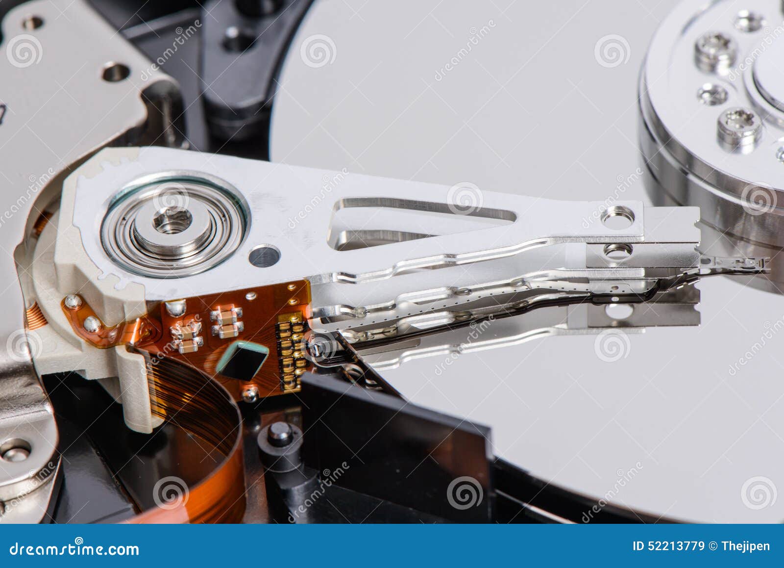 Closeup of Disassembled Hard Disk Drive. Stock Image - Image of hard ...