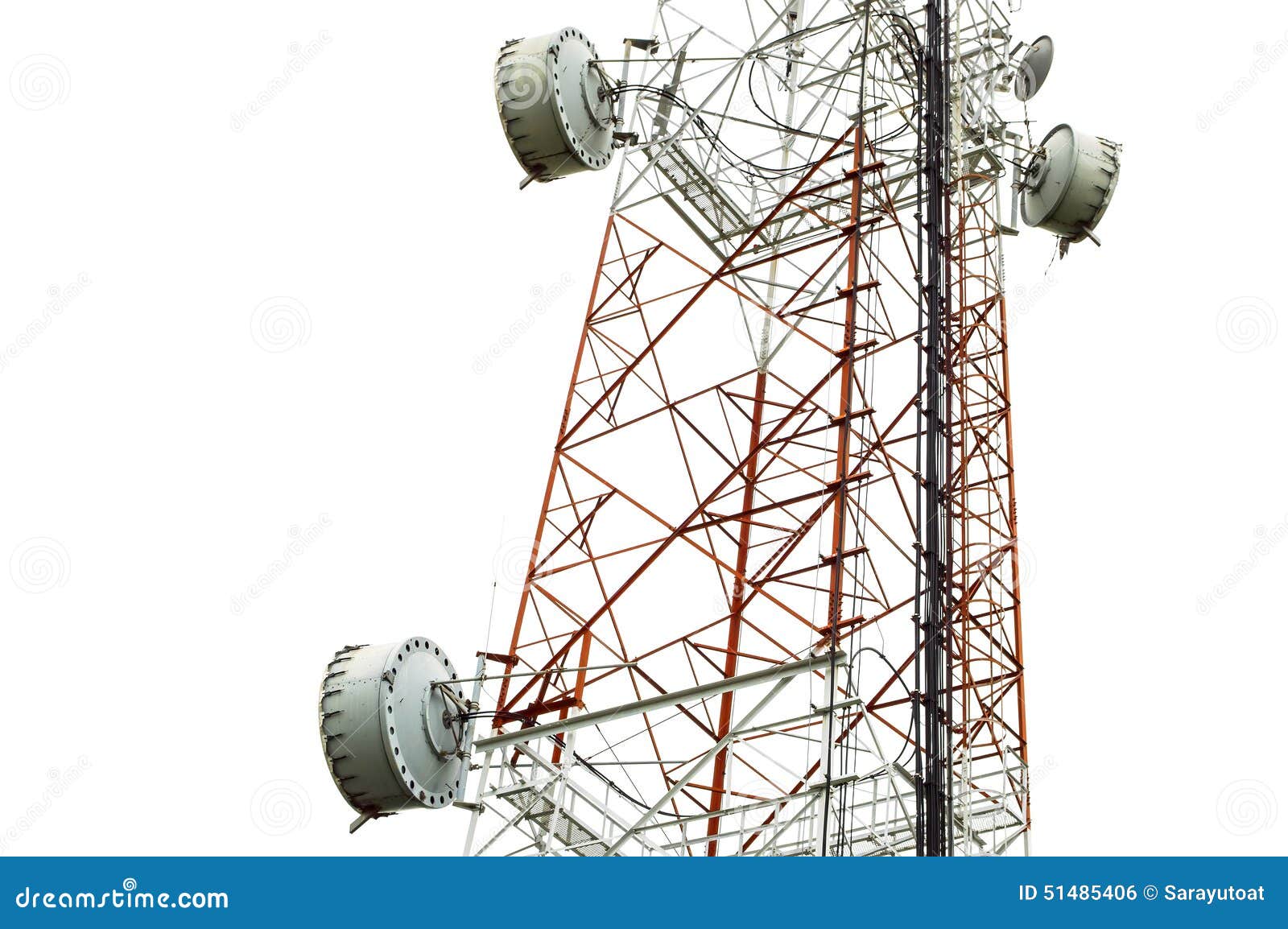 Closeup Dish on Telecommunication Tower Stock Photo - Image of ...