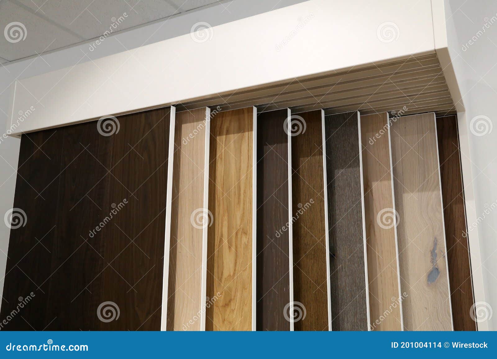 Closeup of a Display of Samples of Laminated Floor Texture Pattern ...