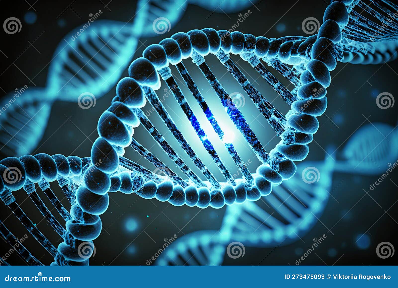 Closeup DNA Molecule Under the Microscope. Generated by AI Stock ...