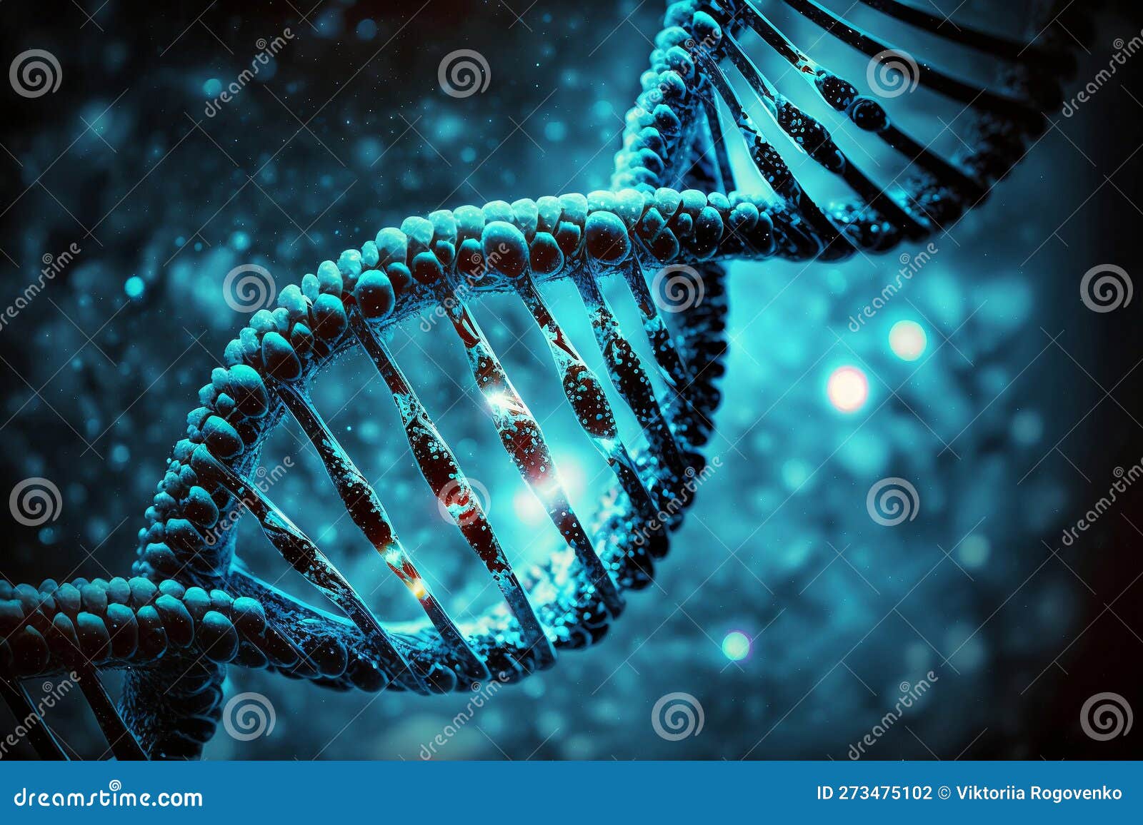 Closeup DNA Molecule Under the Microscope. Generated by AI Stock ...