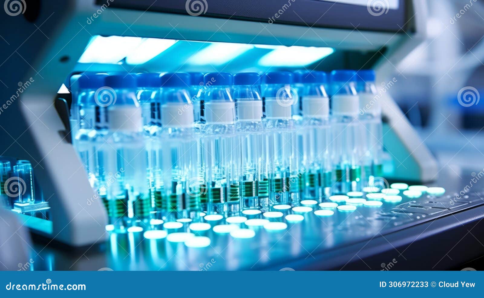 Closeup of a Dna Sequencing Machine in Action Stock Illustration ...