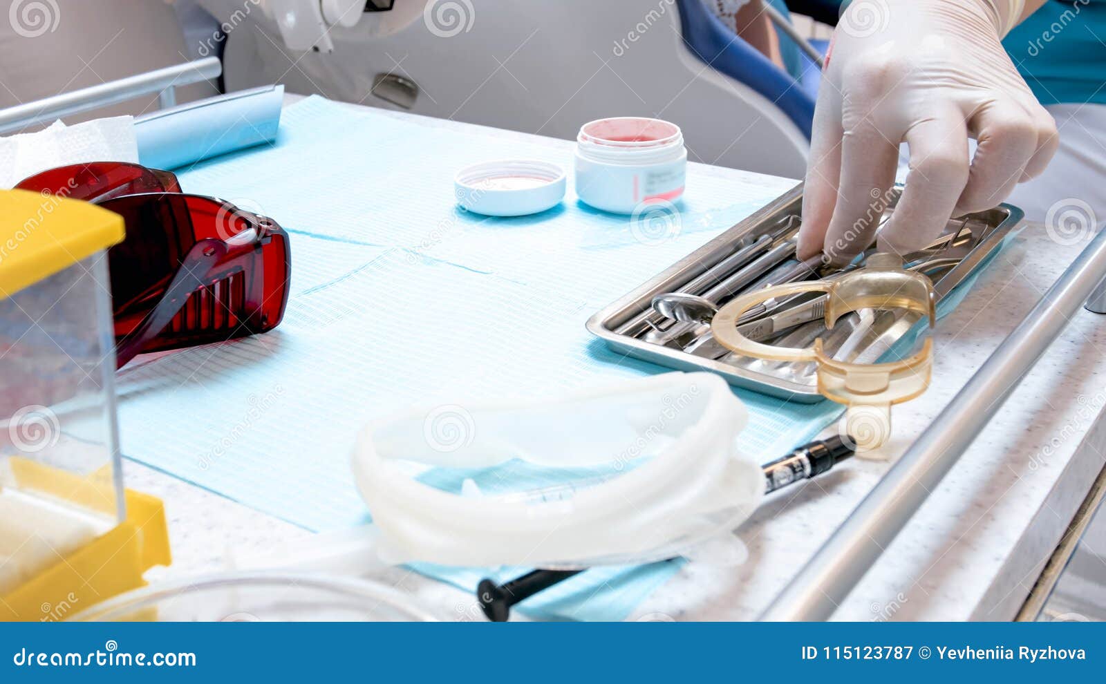 Closeup Image of Doctors Hand Taking Special Metal Instruments from ...