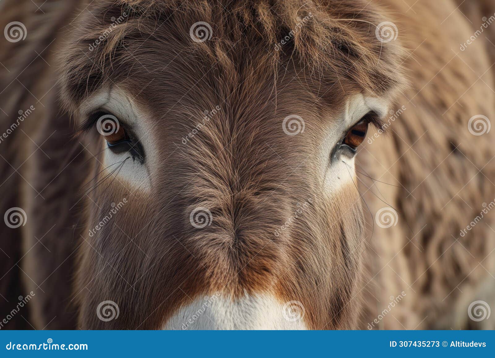 Closeup of Donkeys Face with Detailed Fur Texture Stock Image - Image ...