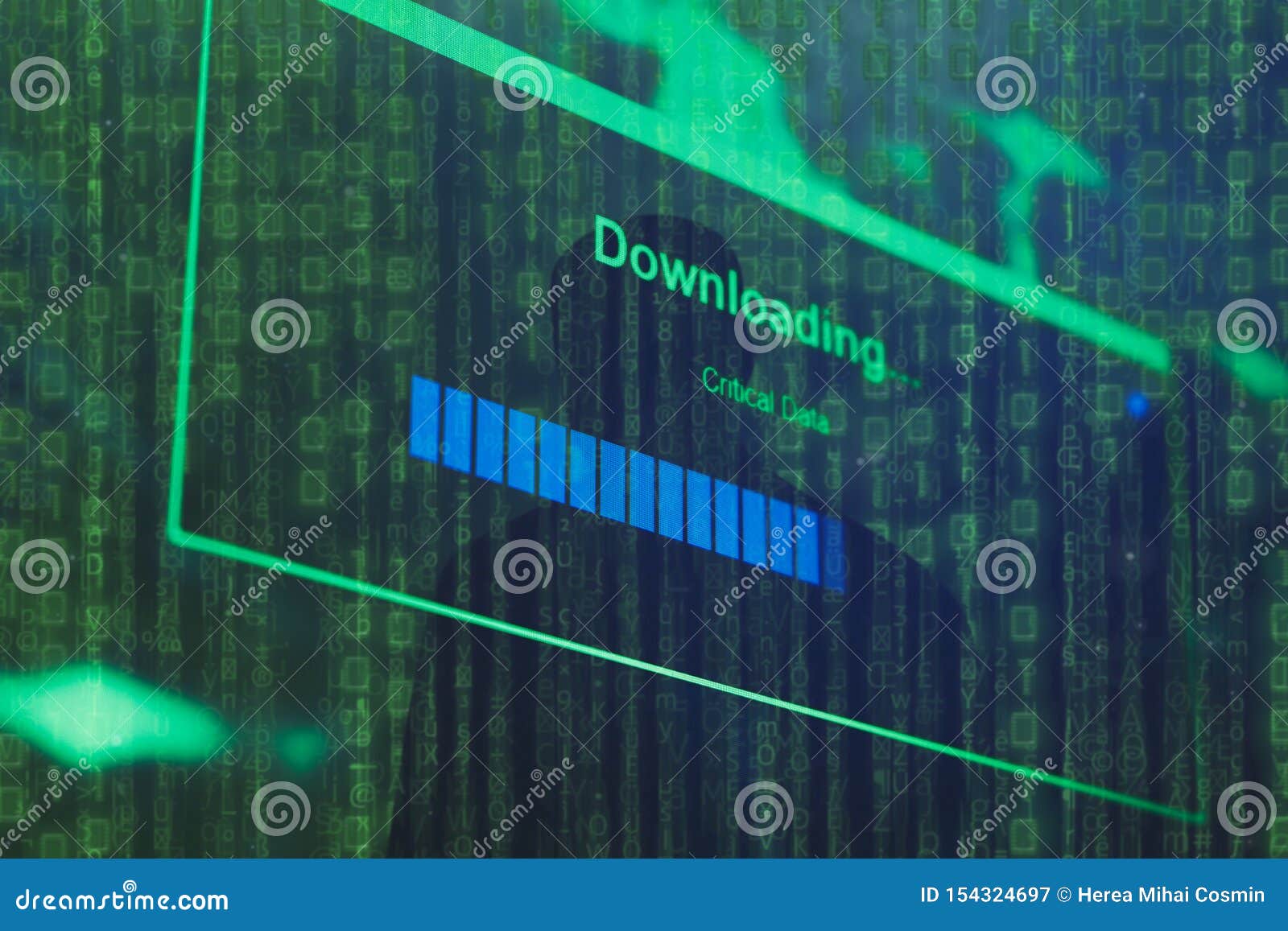 Closeup of Download Process Bar on LCD Screen Stock Image - Image of ...