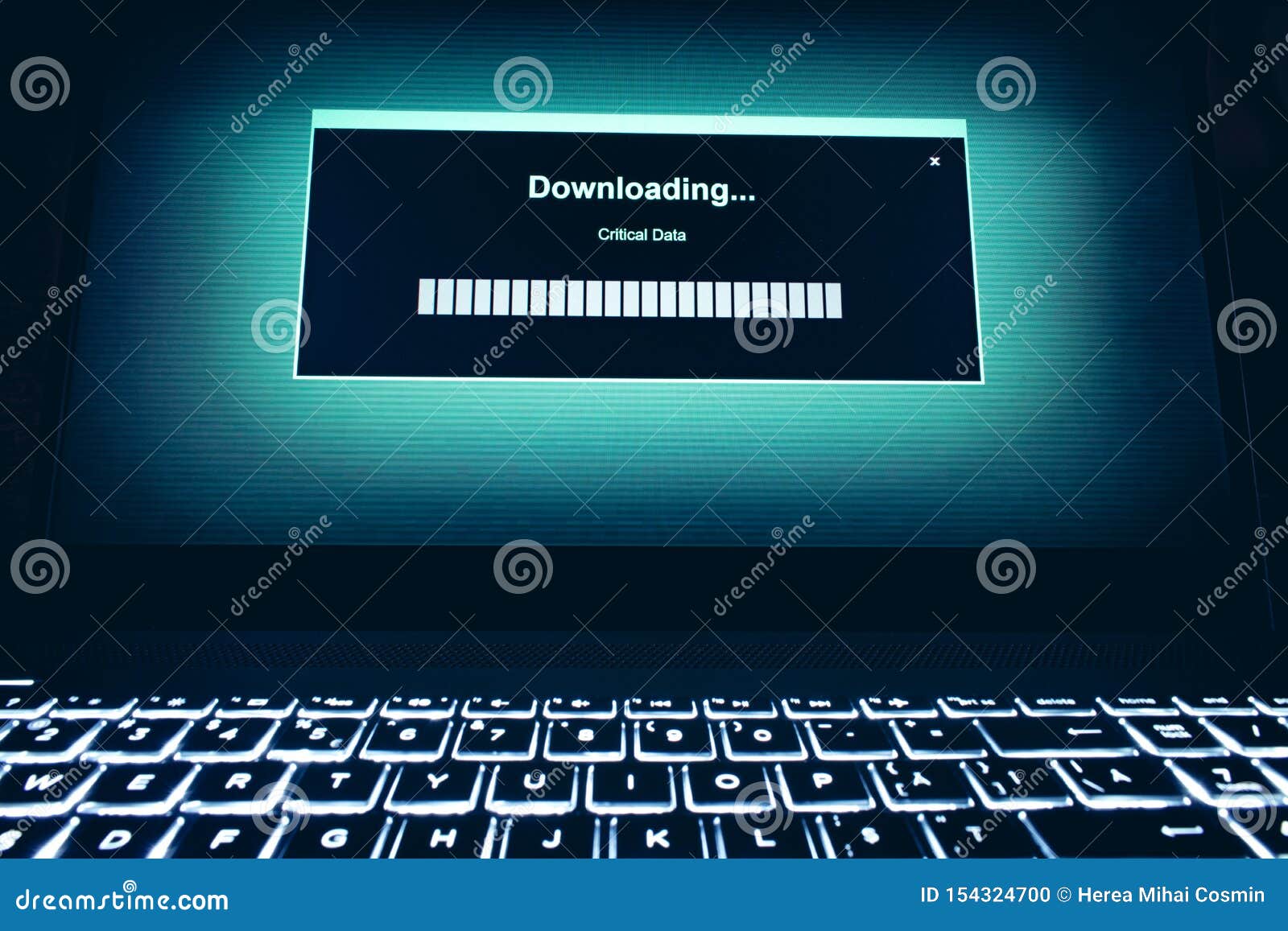 Closeup of Download Process Bar on LCD Screen Stock Photo - Image of ...