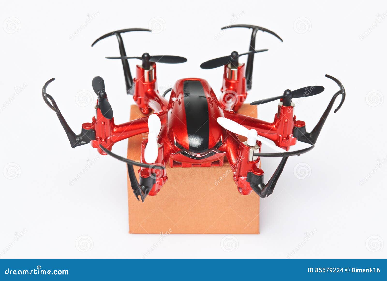 Closeup of Drone with Package Box Stock Photo - Image of order, express ...