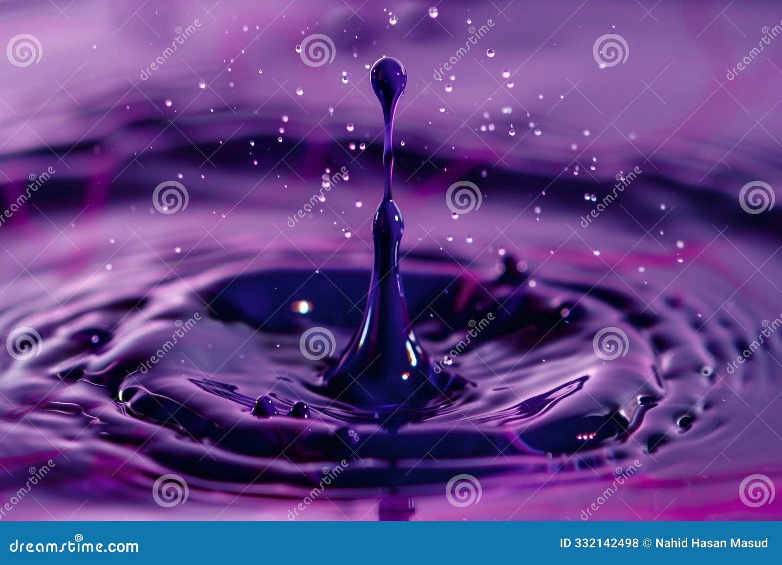A Closeup on a Droplet of Ink Falling into Water Spreading into Dark ...