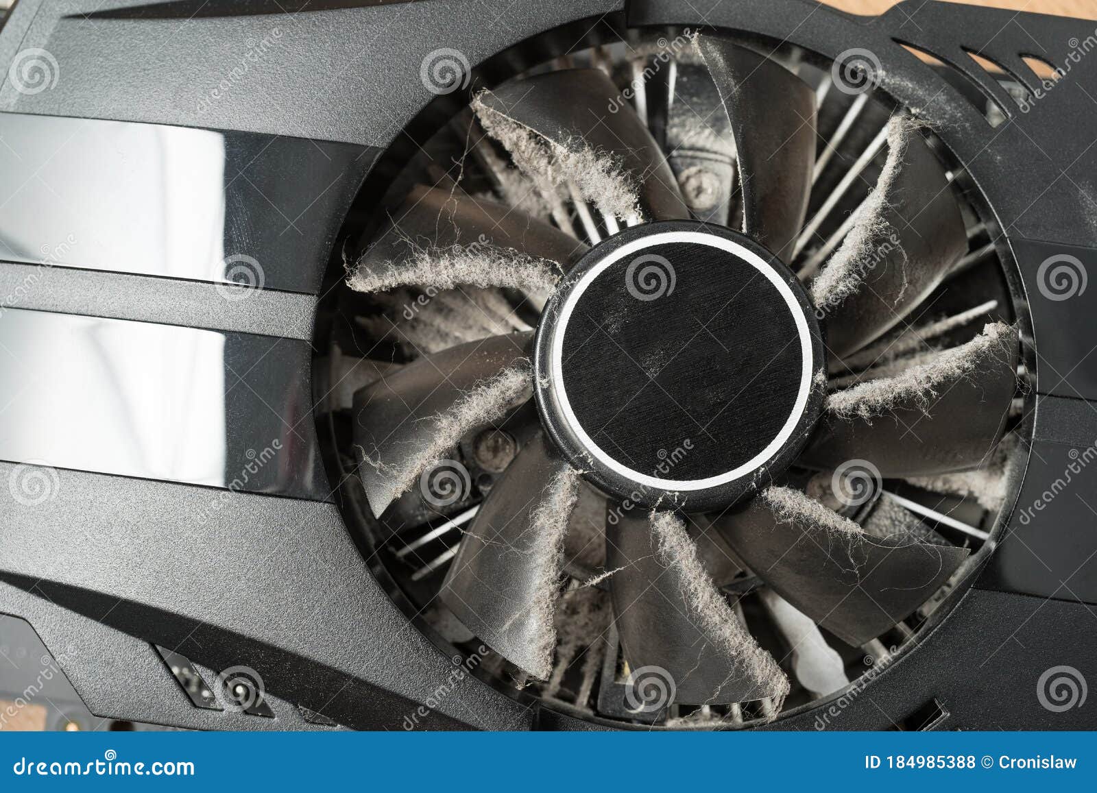 Closeup of Dusty Computer Graphics Card Fan Stock Photo - Image of ...