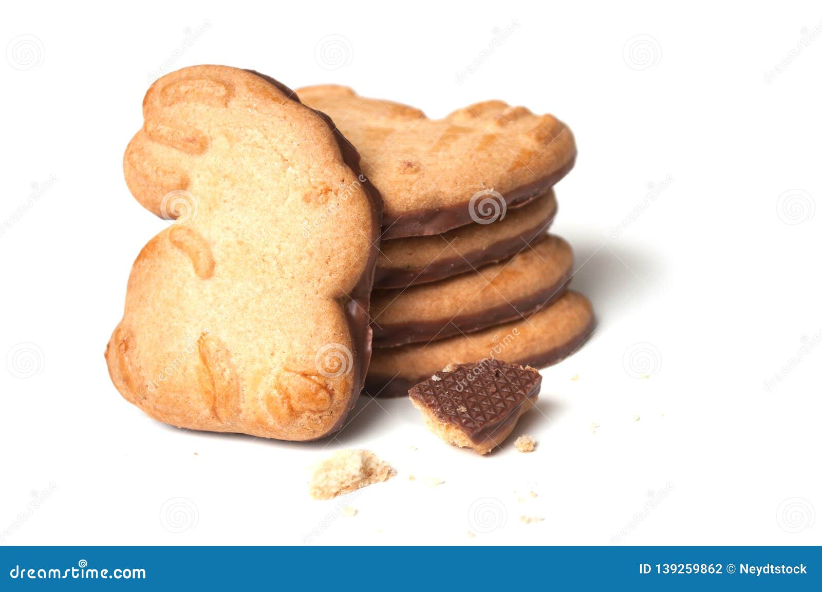 Easter Chocolate Biscuits in Shaped Rabbits on White Background Stock ...