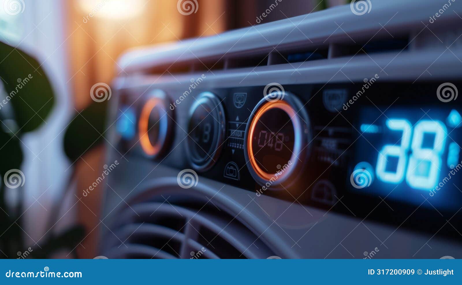 A Closeup of the Easytouse Control Panel on a Portable Air Conditioner ...