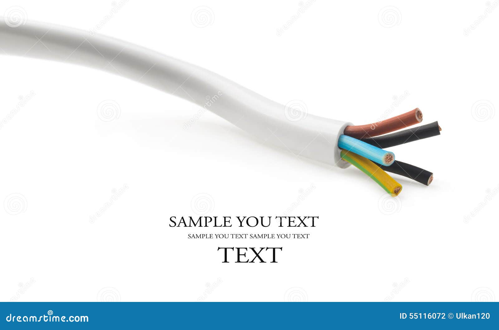 Closeup of a Electric Cable on a White Background Stock Photo - Image ...