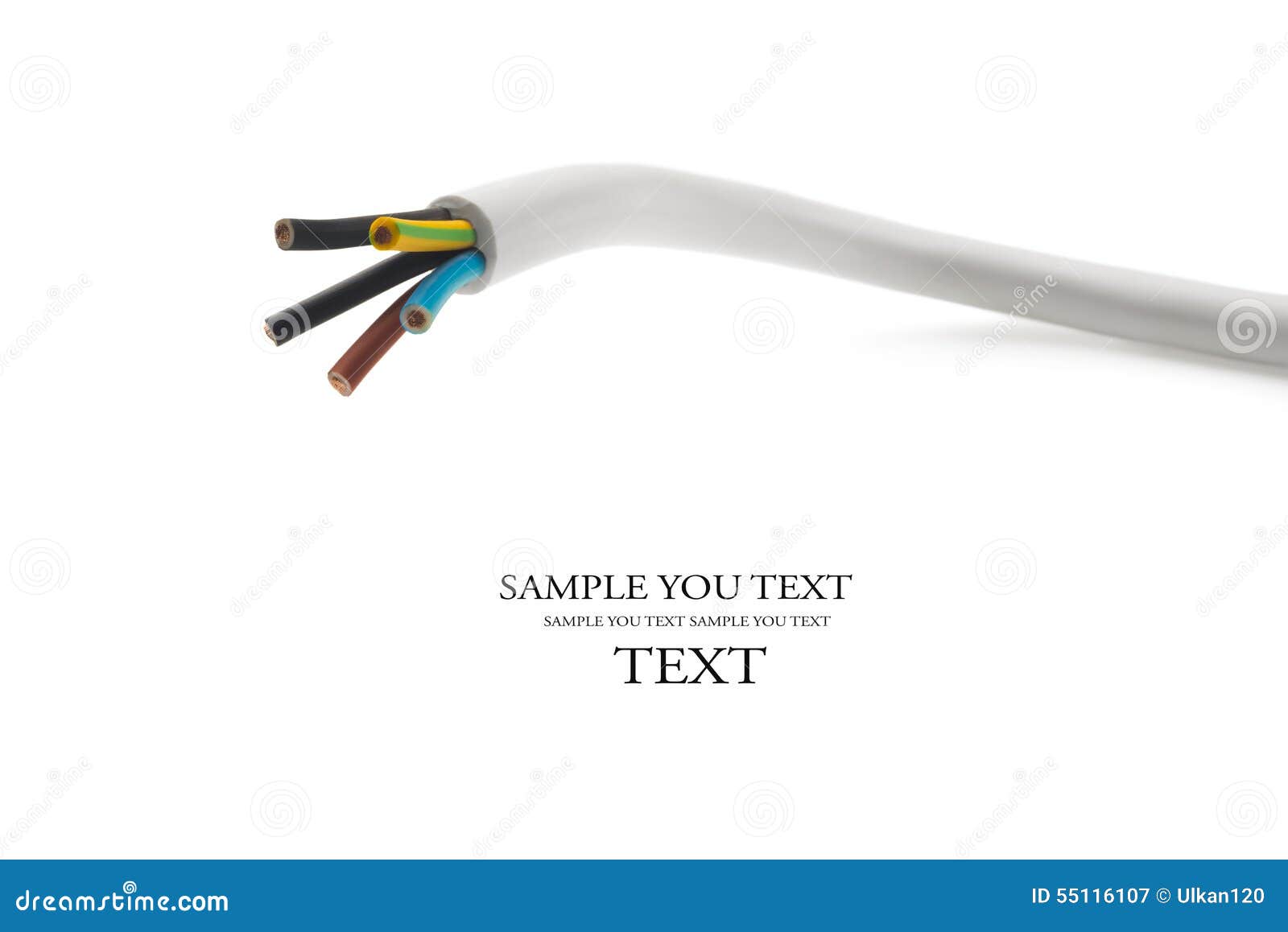 Closeup of a Electric Cable on a White Background Stock Image - Image ...