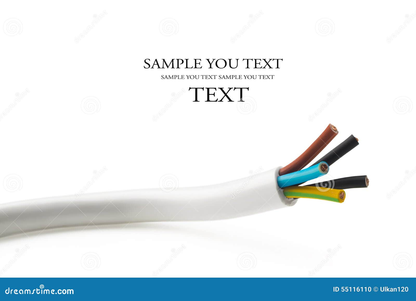 Closeup of a Electric Cable on a White Background Stock Photo - Image ...