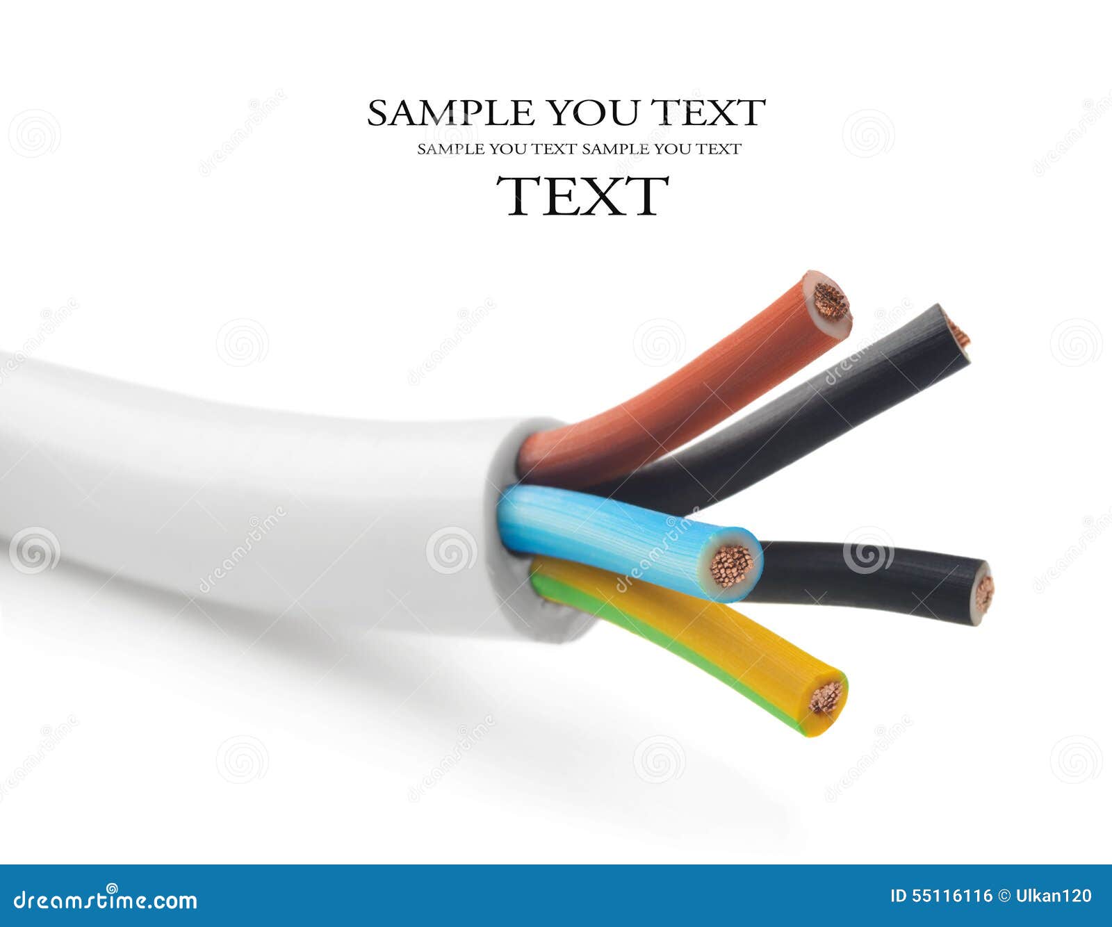 Closeup of a Electric Cable on a White Background Stock Photo - Image ...