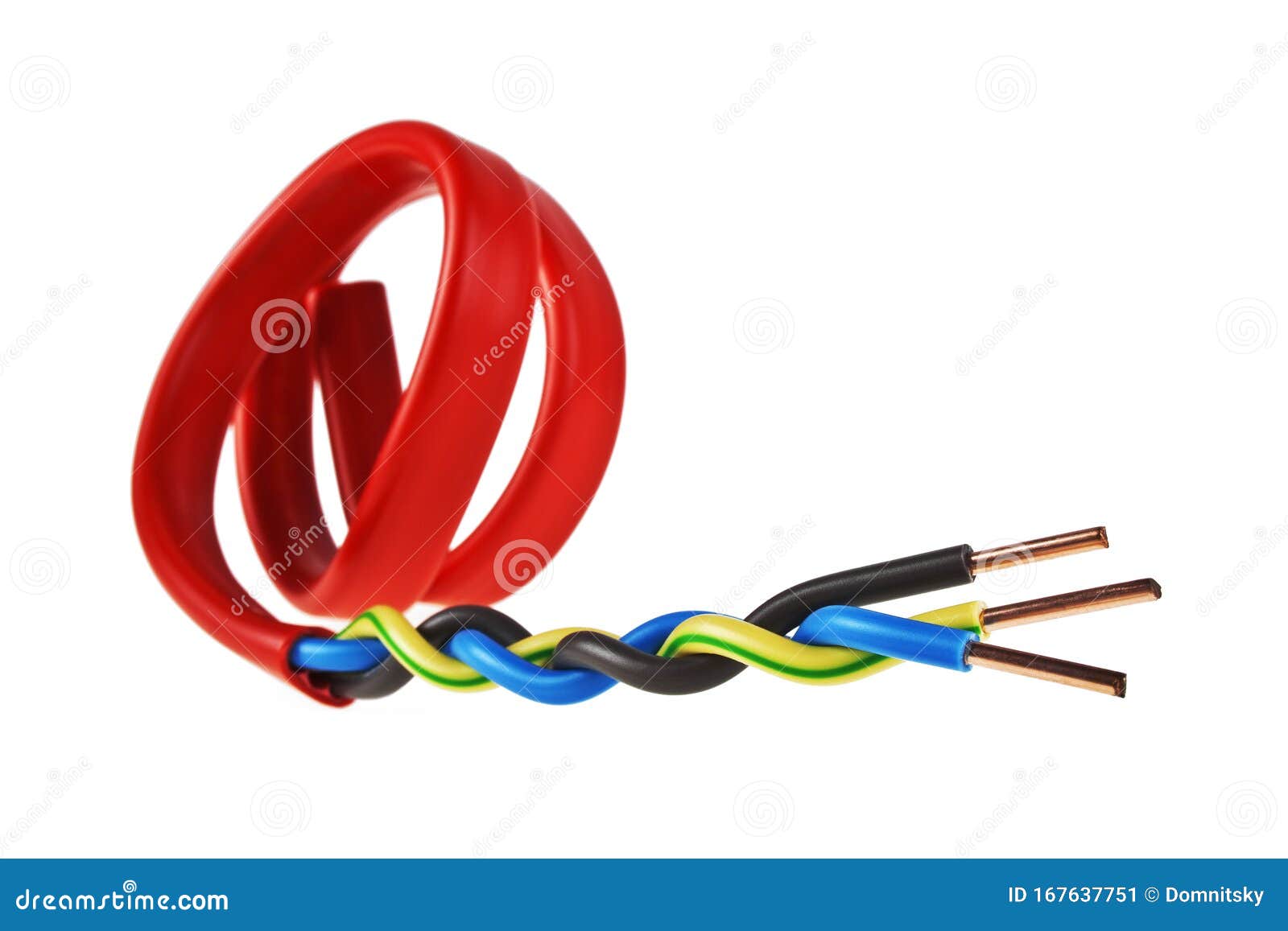 Closeup of a Electric Cable on a White Background Stock Image - Image ...