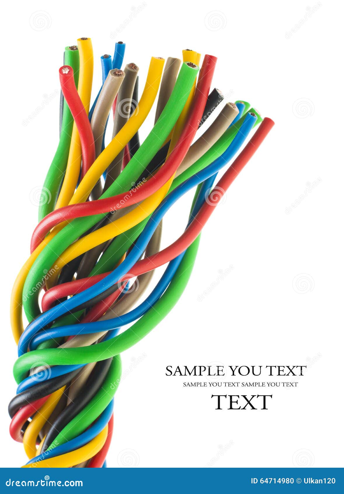 Closeup of a Electric Cable on a White Background. Stock Photo - Image ...