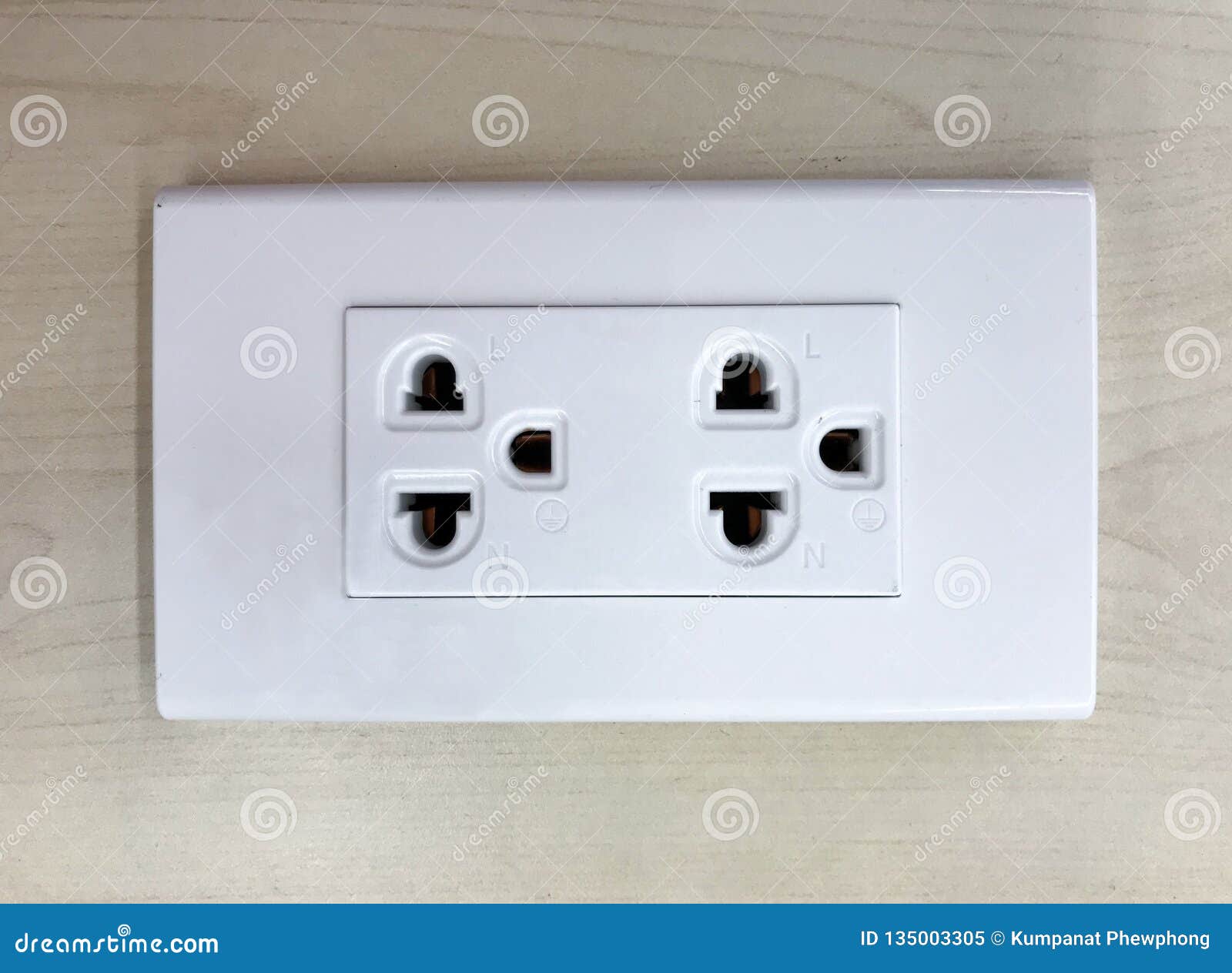 Closeup Electric Socket on Wooden Table Stock Image - Image of ...