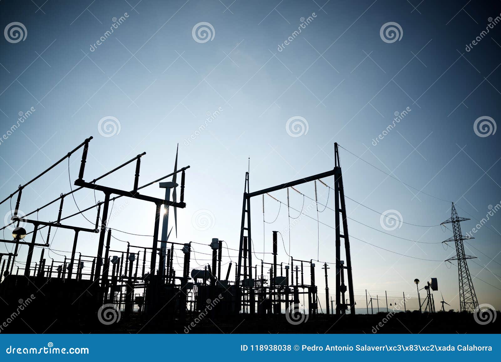 Electrical substation view stock photo. Image of platform - 118938038