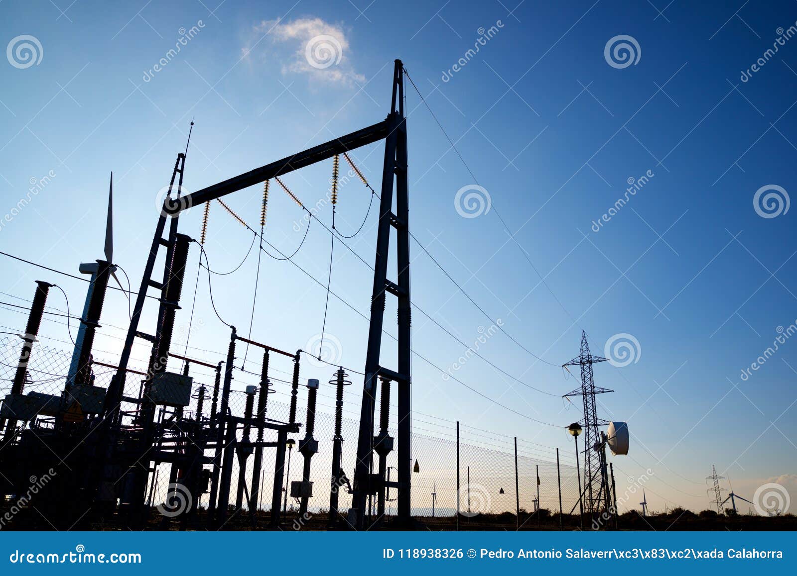 Electrical substation view stock photo. Image of circuit - 118938326