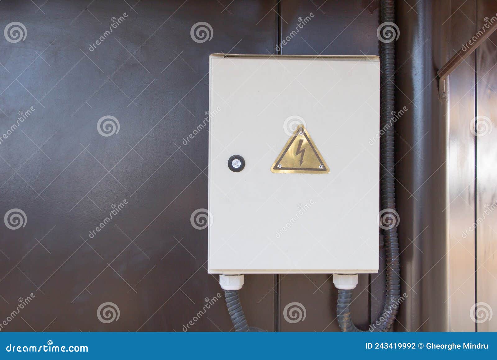 Closeup of an Electricity Control Box on a Wall Stock Photo - Image of ...