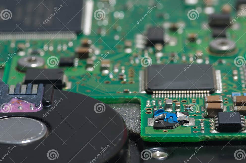 Closeup of Electronic Circuit Board with Processor,chip Failure Stock ...